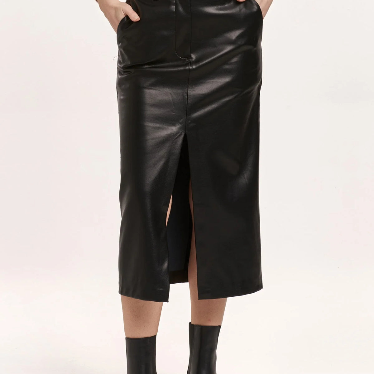 Dear John Sia Ballerina Length Vegan Leather Skirt- Black – Howard ...
