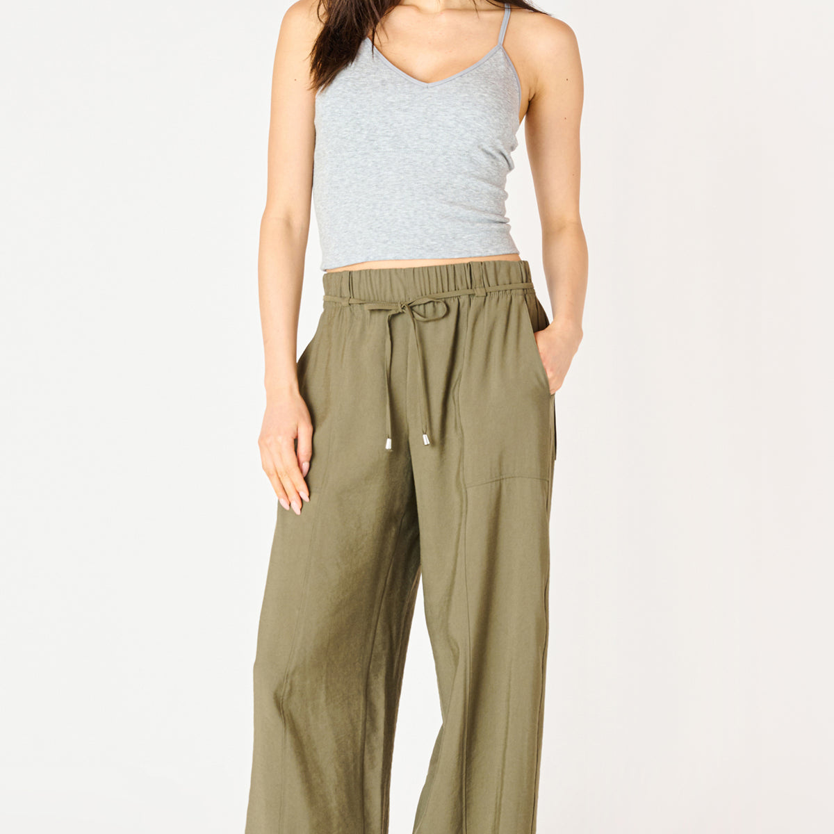 Dex Belted Wide Leg Flowy Pant- Olive – Howard & Marge Boutique